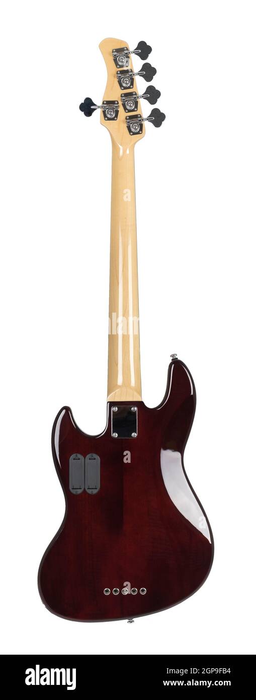 Electric Bass Guitar Back Side Isolated on White Background Stock Photo ...