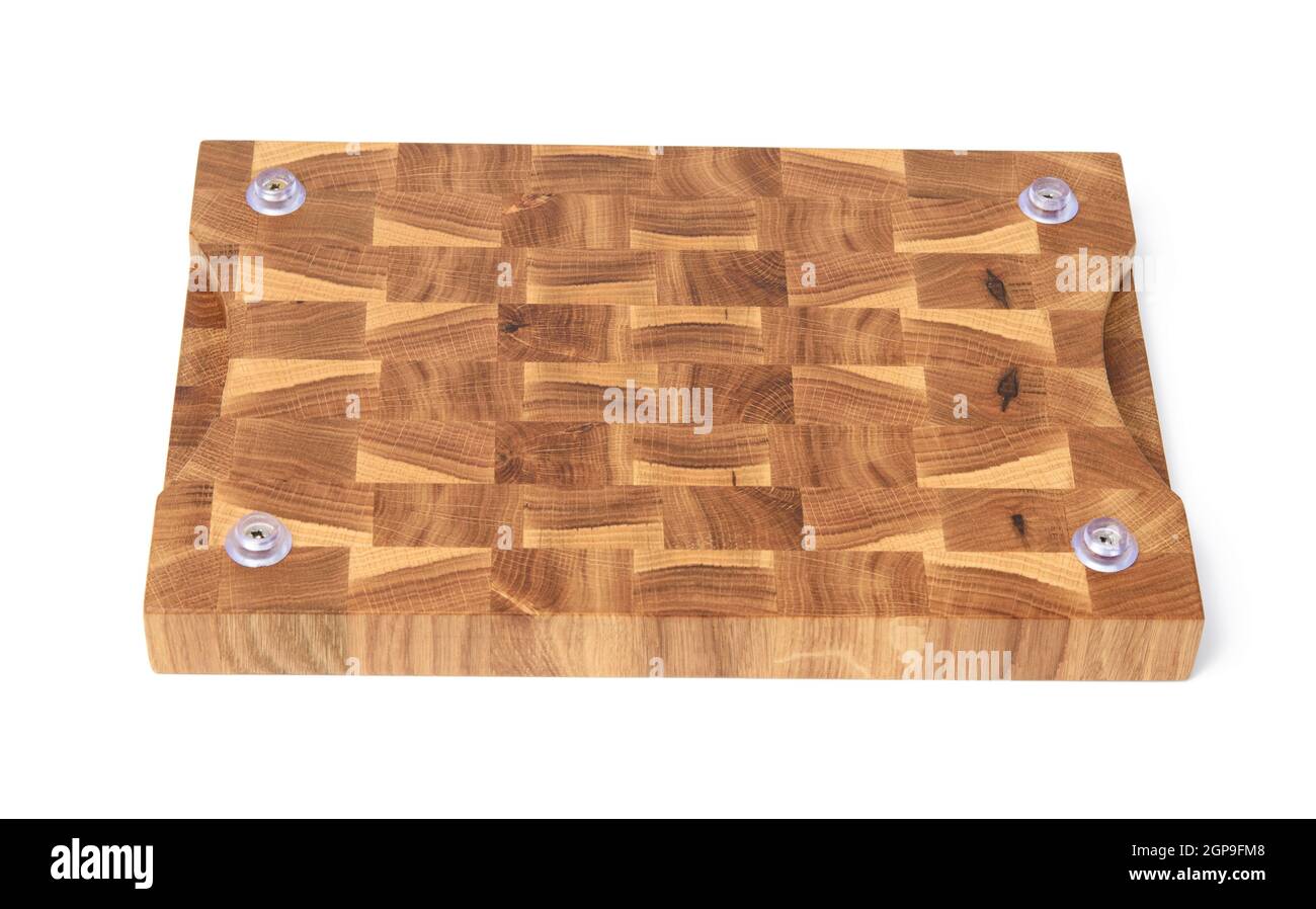 rectangular empty wooden brown chopping board isolated on white ...