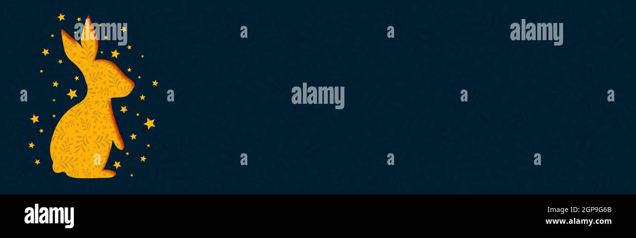 Abstract Easter bunny with ornament and elements - Vector illustration ...