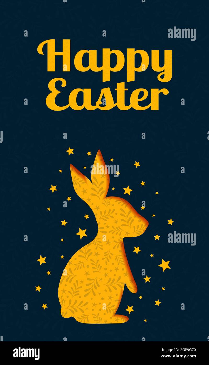 Abstract Easter bunny with ornament, Happy Easter - Vector illustration ...