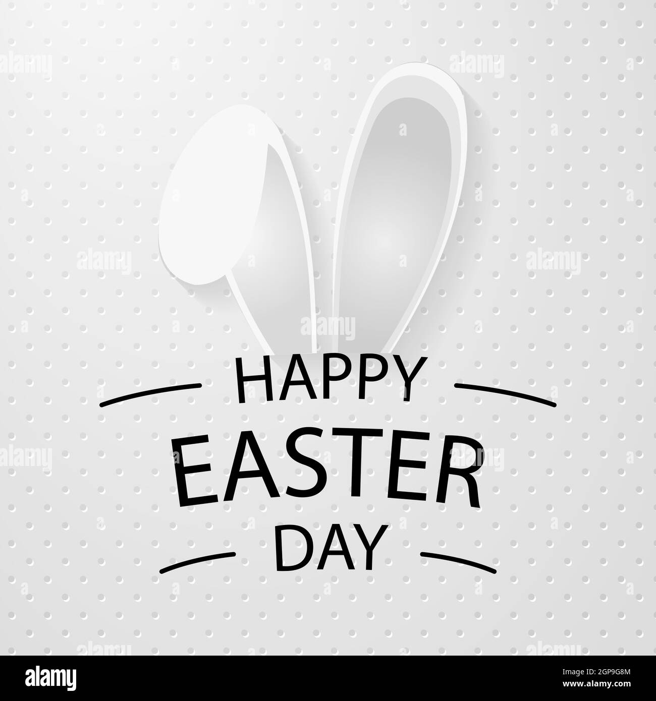 Happy Easter greetings, rabbit ears, perforated background - Vector ...