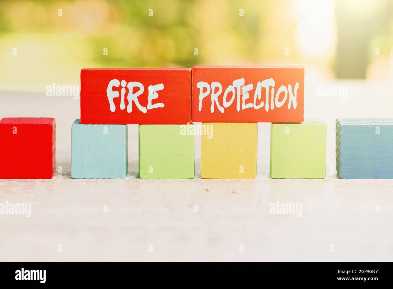 Conceptual display Fire Protection. Business idea measures taken to ...