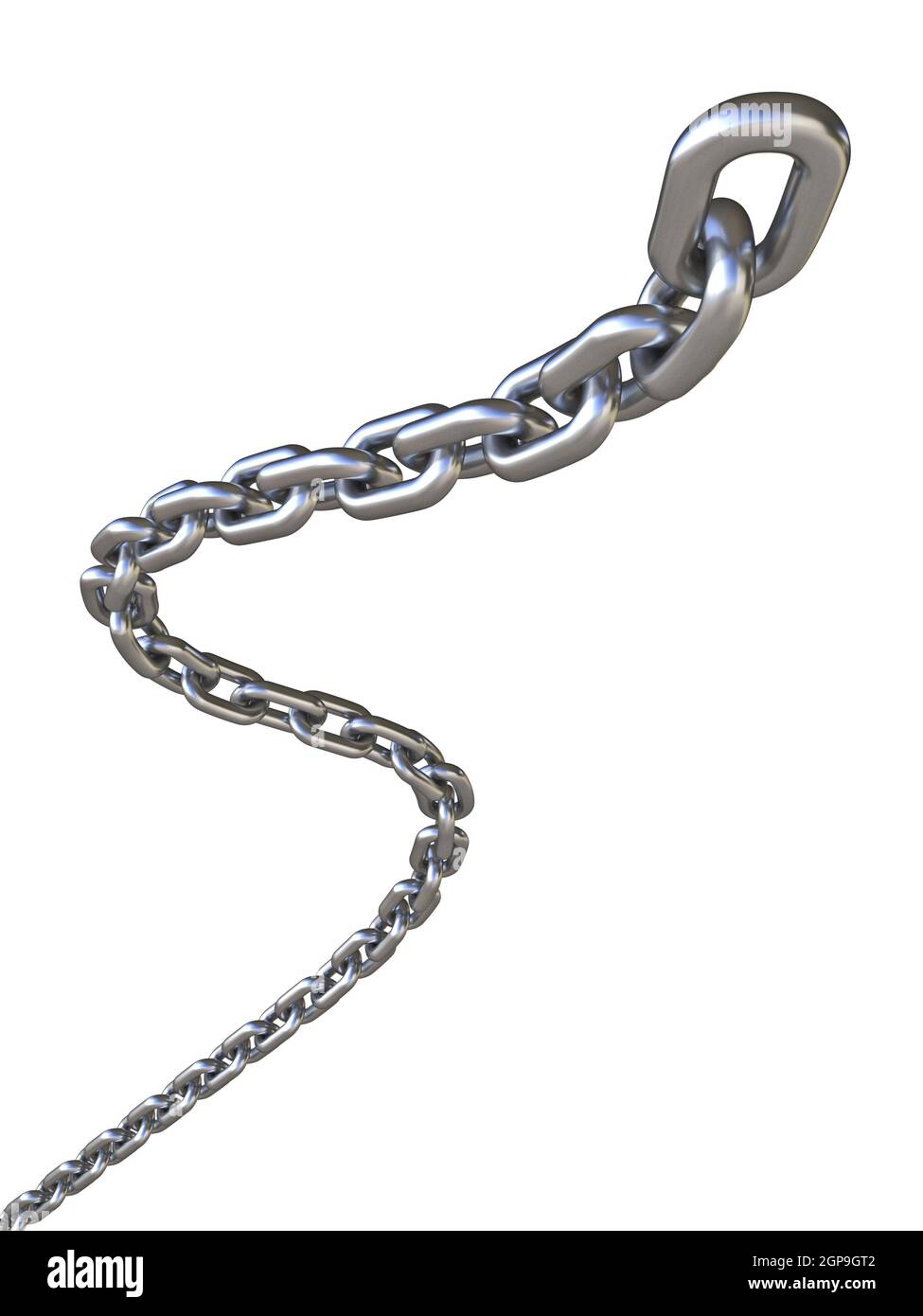 Steel chain 3D rendering illustration isolated on white background ...