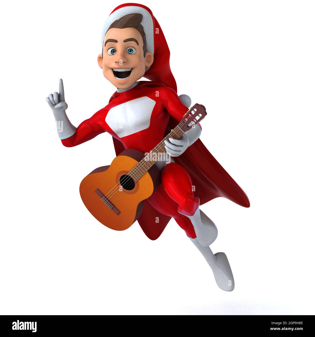 Fun 3D illustration of a fun super santa claus Stock Photo - Alamy