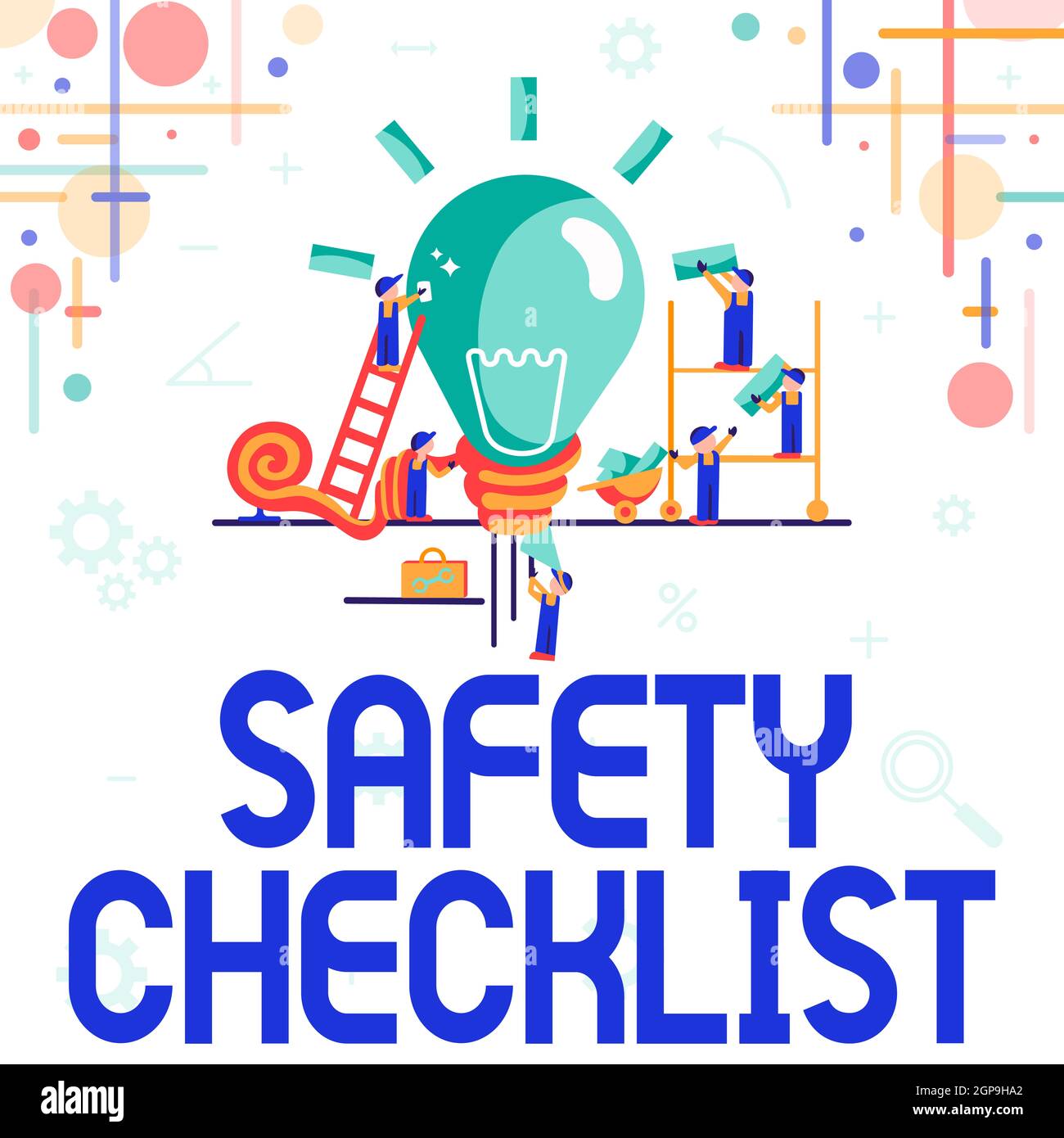 Conceptual display Safety Checklist. Business approach list of items ...