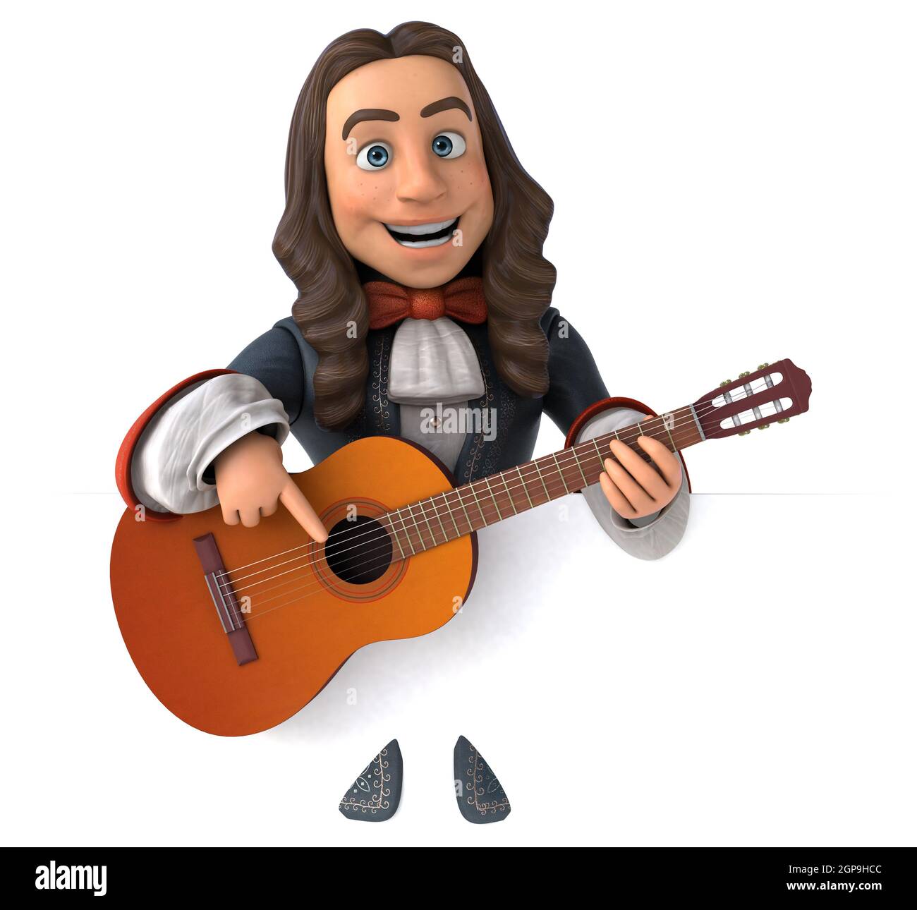 3D Illustration of a cartoon man in historical baroque costume Stock ...