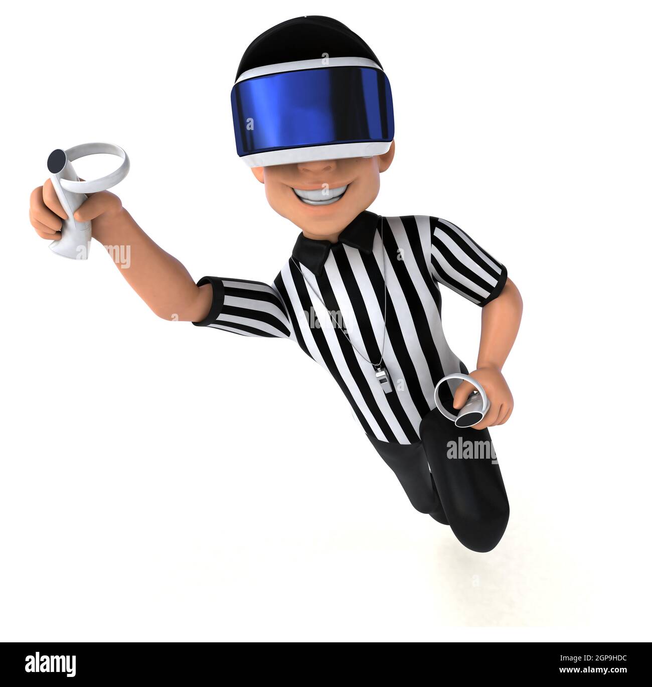 Fun 3D Illustration of a referee with a VR Helmet Stock Photo - Alamy