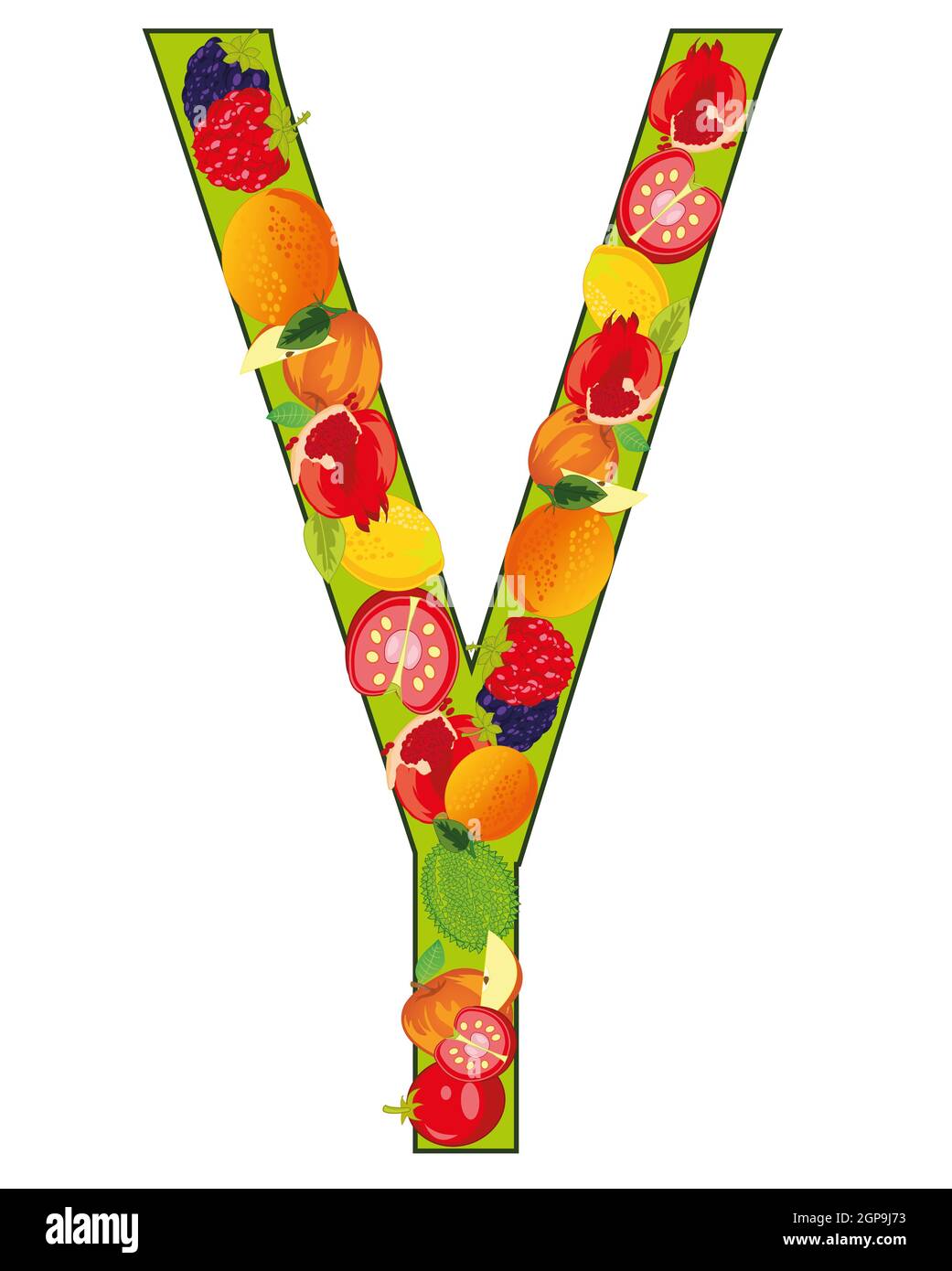 Vector illustration of the decorative letter Y english of the alphabet ...
