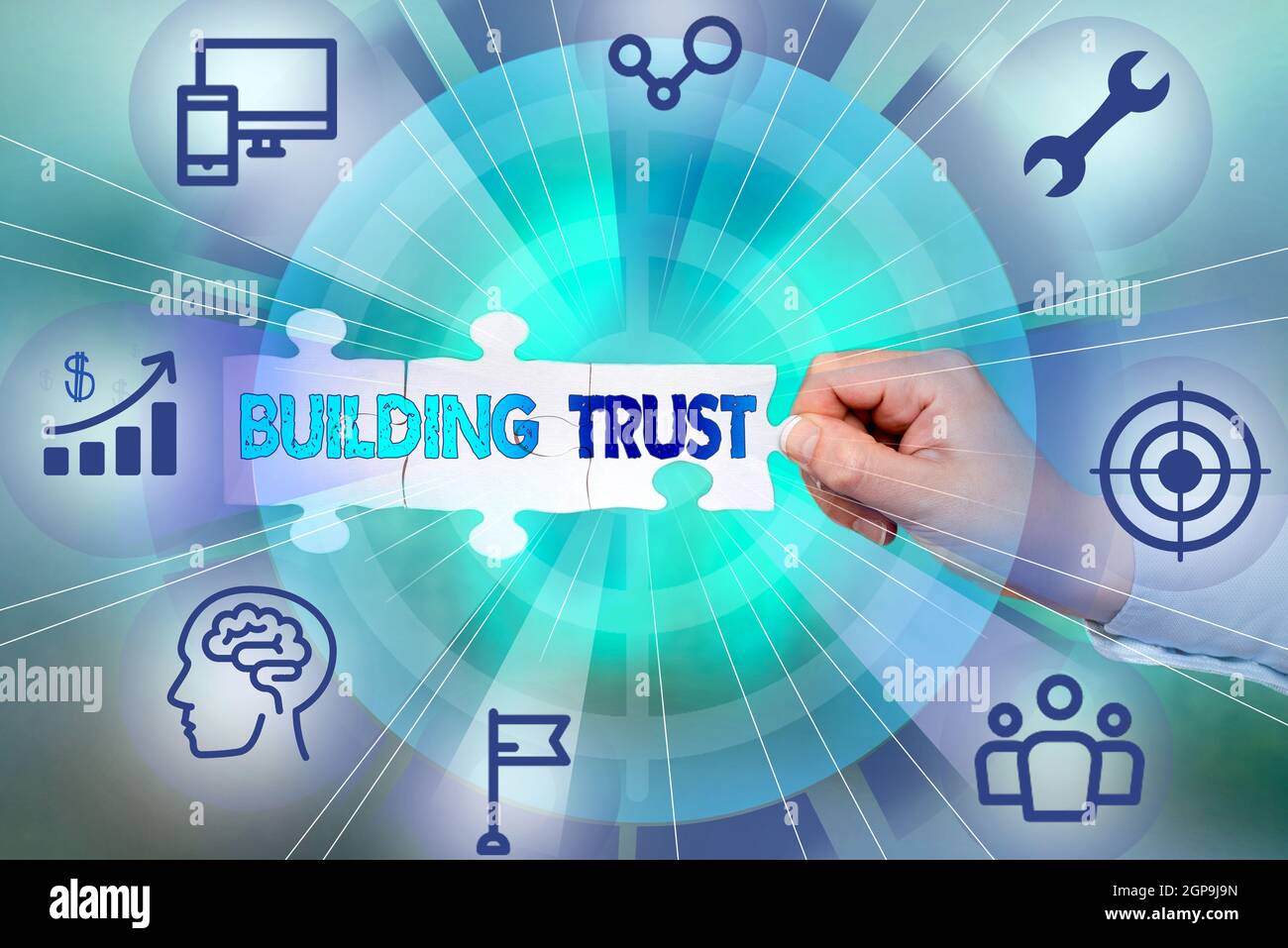 Conceptual display Building Trust. Concept meaning activity of emerging ...
