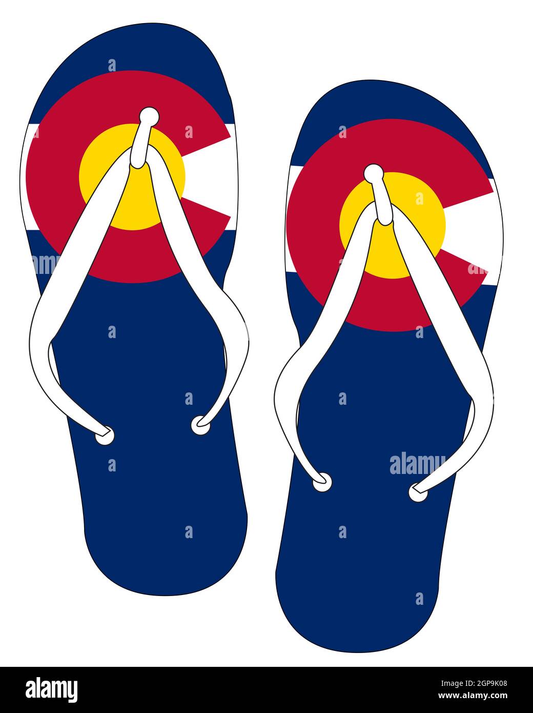 Colorado State Flag flip flop shoe silhouette on a white background ...