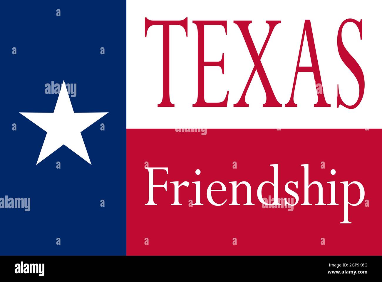 The flag of the USA state of TEXAS with friendship motto Stock Photo ...