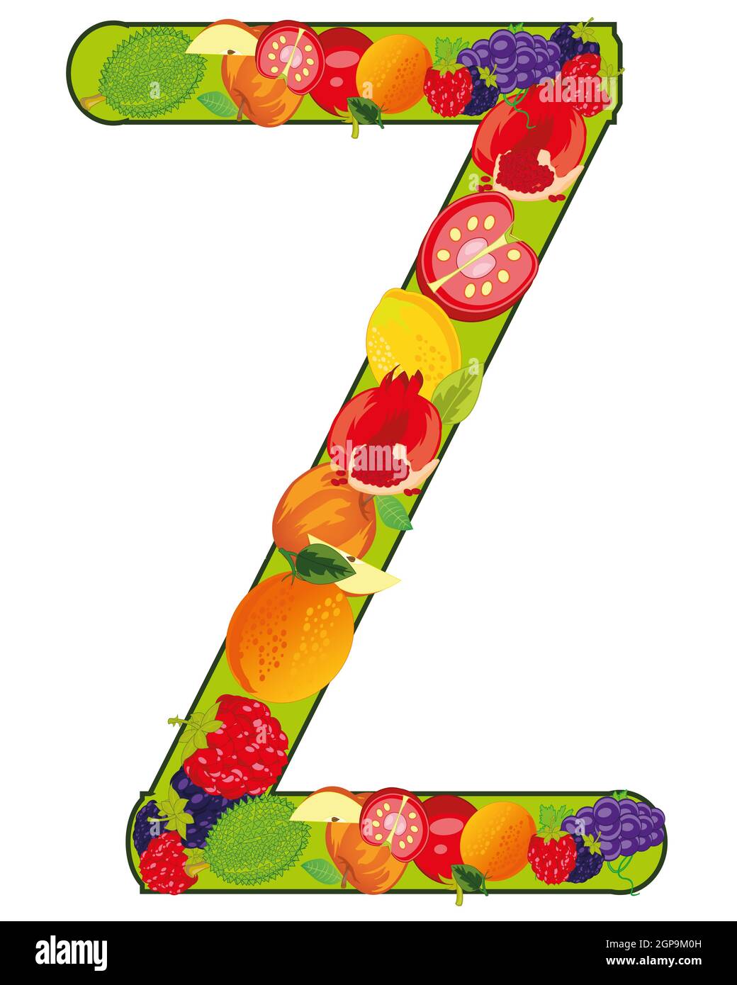 Vector illustration of the decorative letter Z english of the alphabet ...