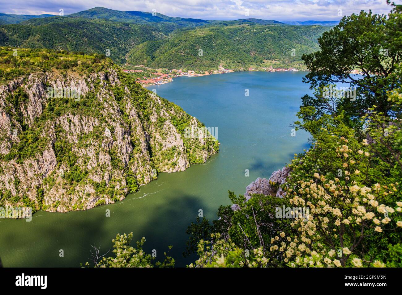 Beautiful nature landscape , gorge Danube river , the Iron Gates ...