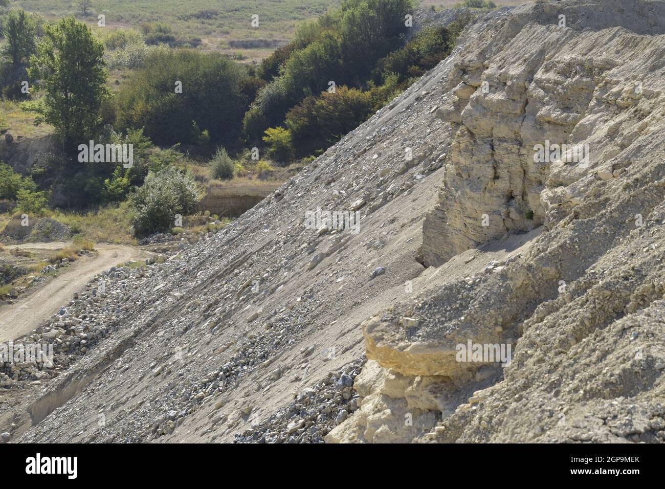 Large quarry for gravel mining, sand and clay. Mining machines and ...