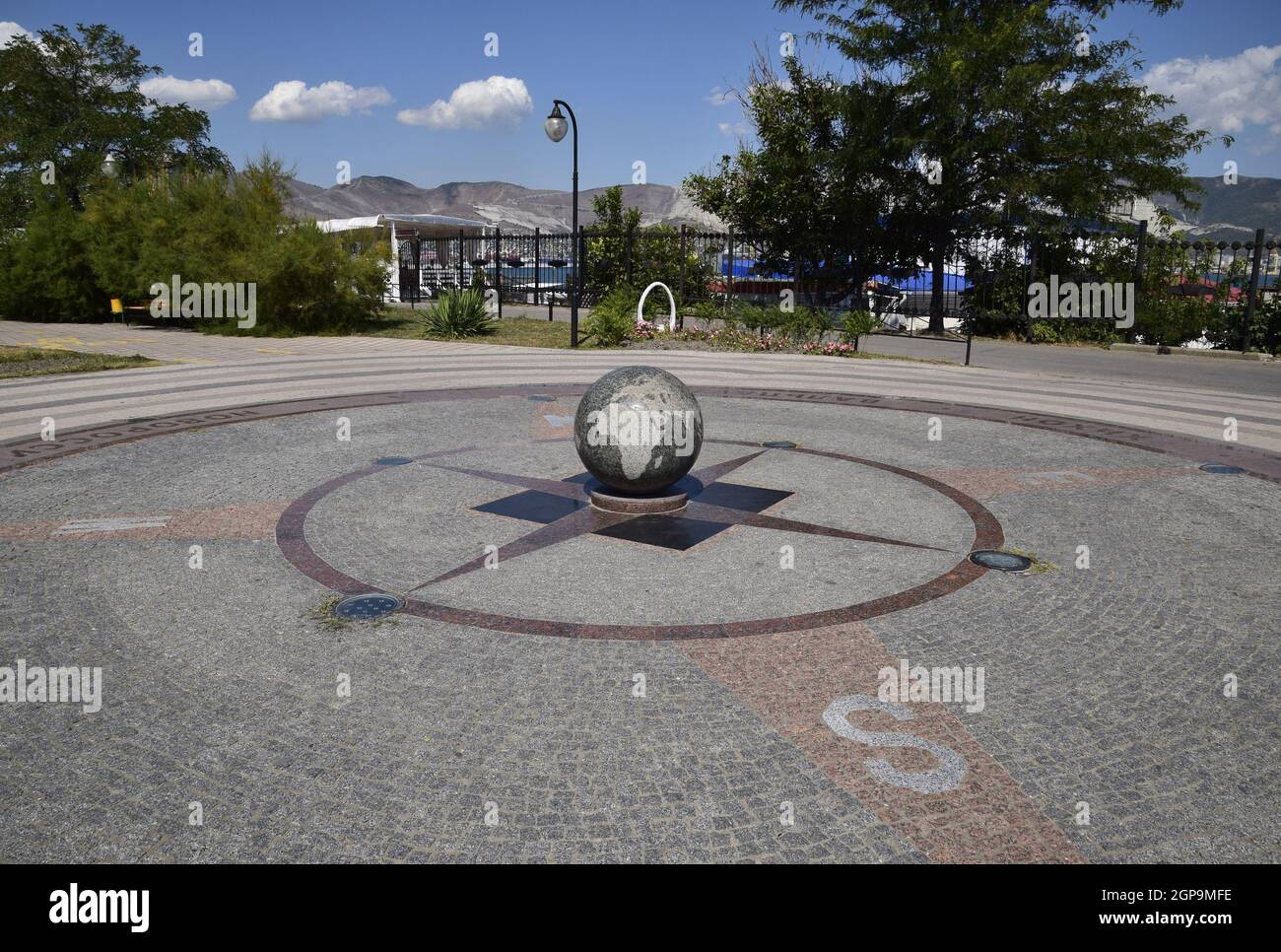Granite bowl engraved maps of the world. The symbol of peace and unity ...