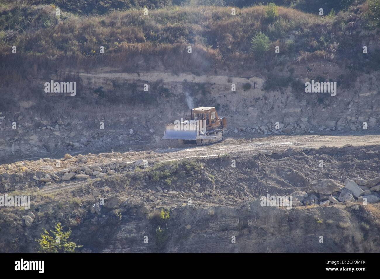 Large quarry for gravel mining, sand and clay. Mining machines and ...