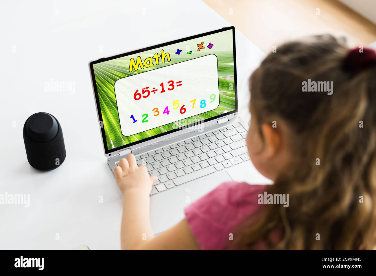 Children Kid Studying Solving Math At Home Stock Photo - Alamy