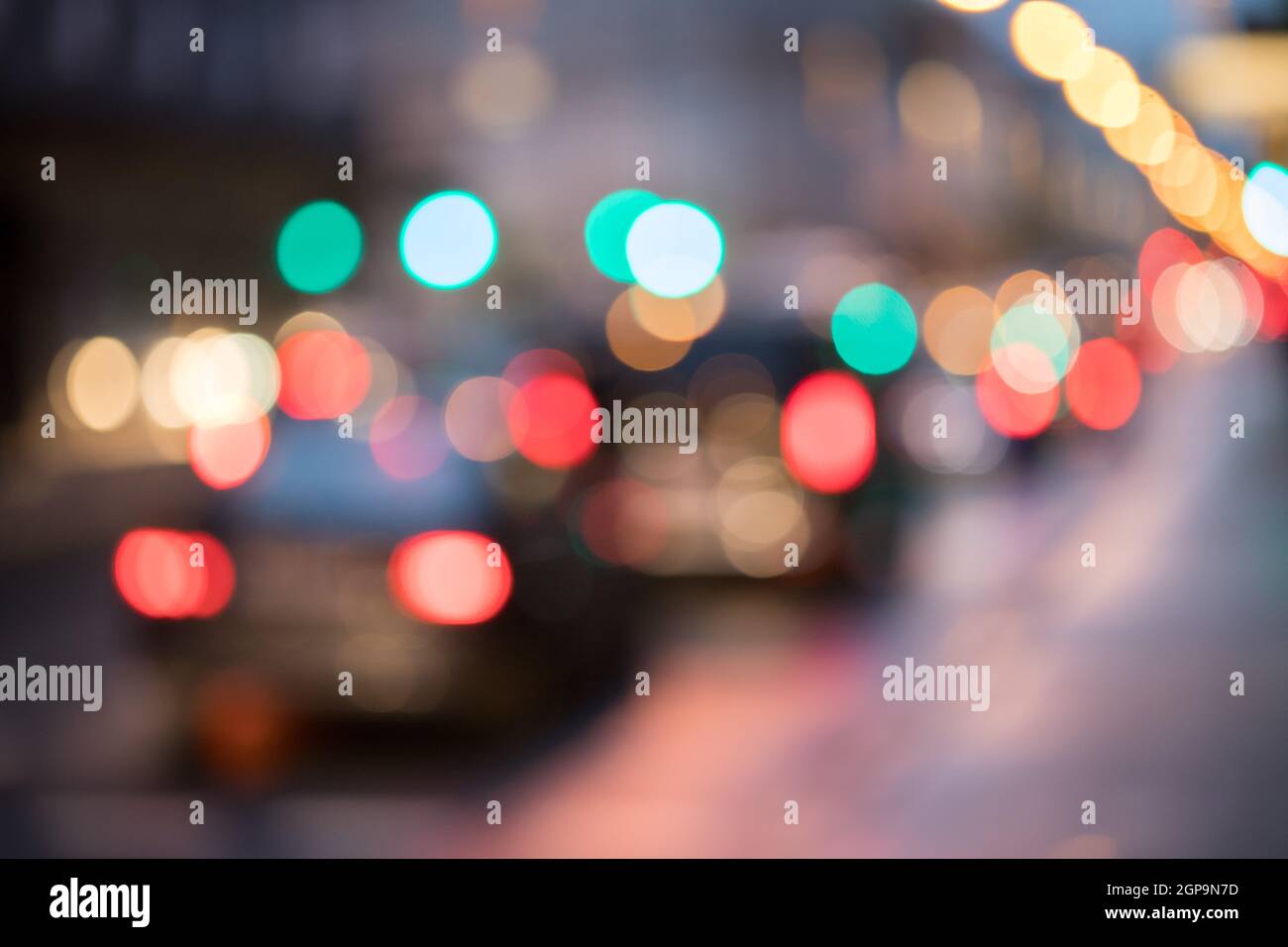 City traffic in the night, blurred with light points Stock Photo - Alamy