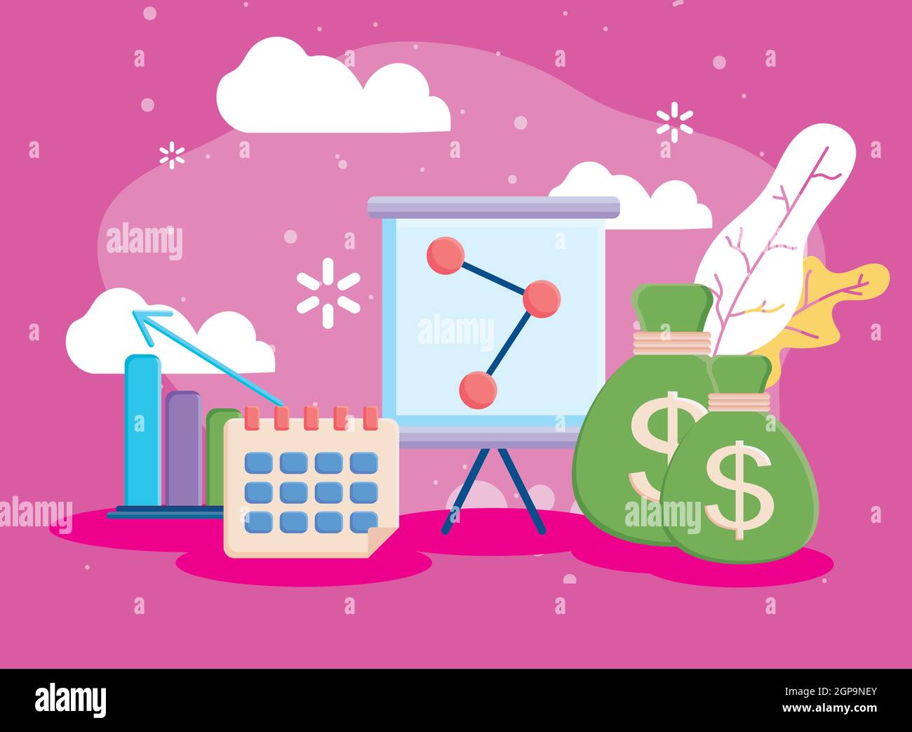 Strategic icon set on pink background Stock Vector Image & Art - Alamy