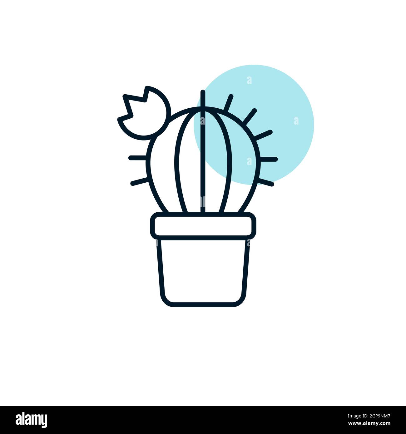 Cactus outline icon. Workspace sign. Graph symbol for your web site ...