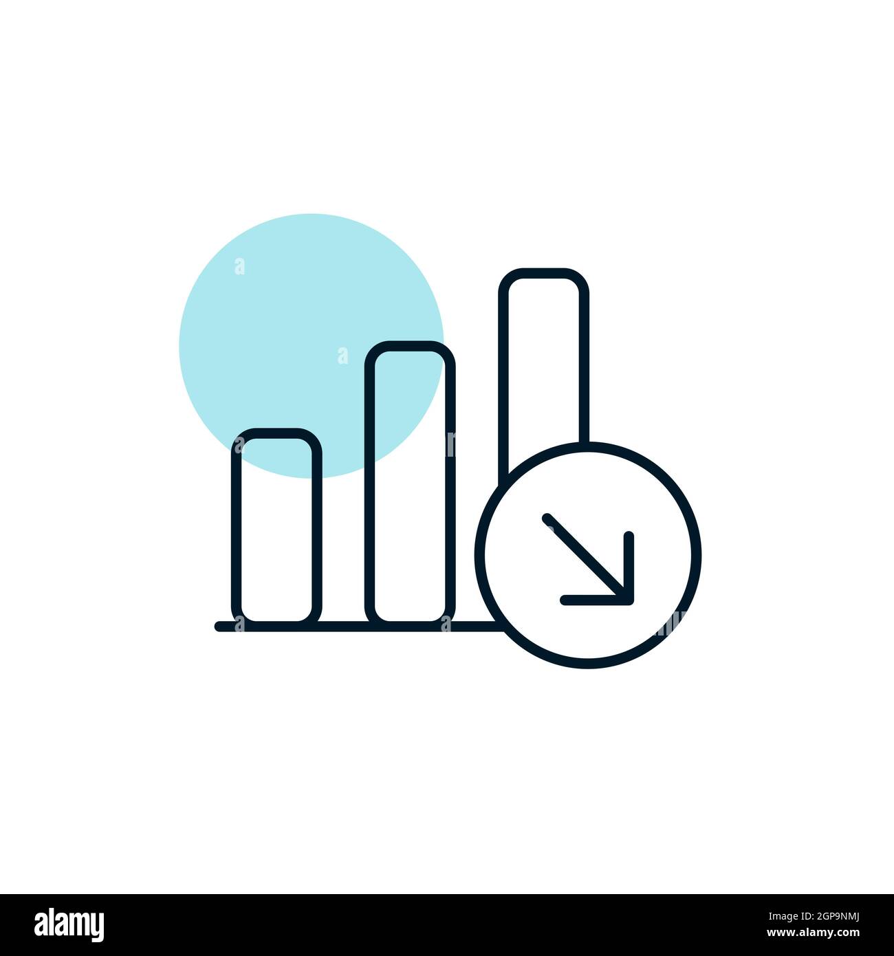 Decrease outline icon. Office sign. Graph symbol for your web site design, logo, app, UI. Vector ...
