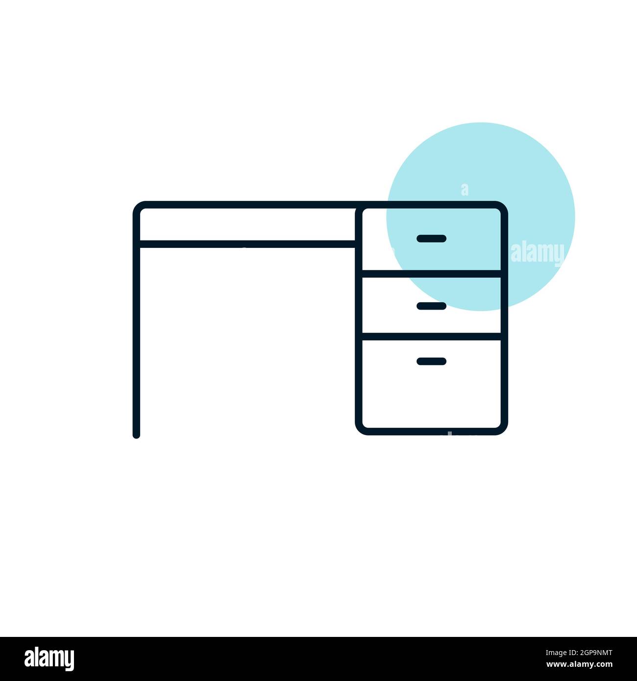 Desk outline icon. Workspace sign. Graph symbol for your web site ...