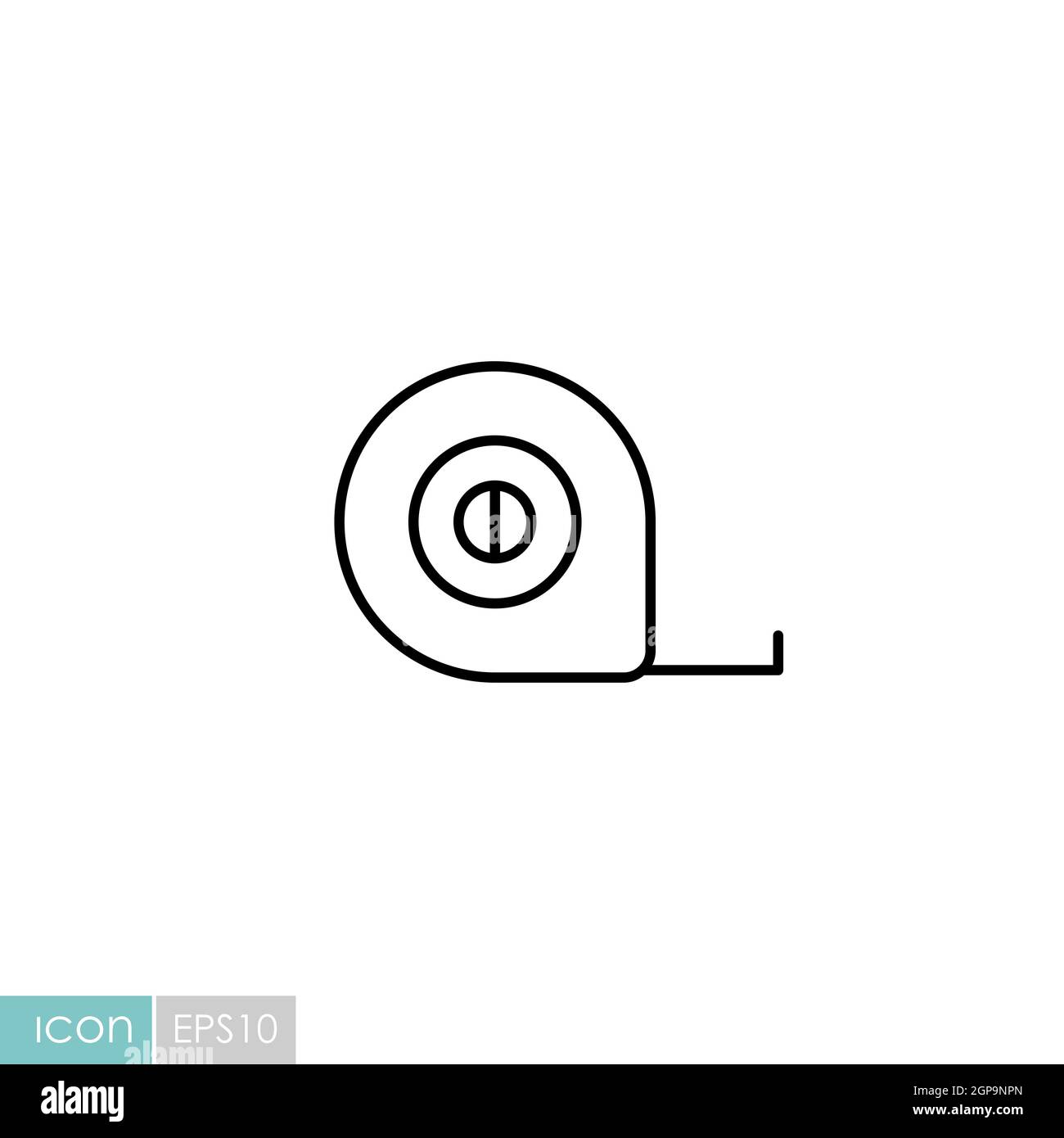 Tape measure vector flat icon. Construction, repair and building. Graph ...