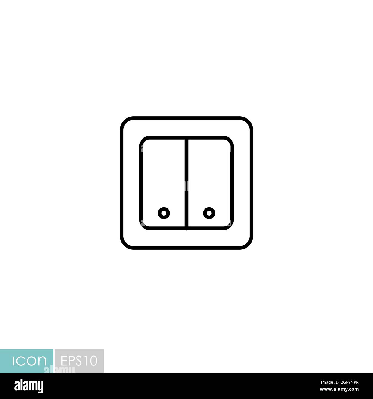 Electrical Switch two buttons icon. Construction, repair and building ...