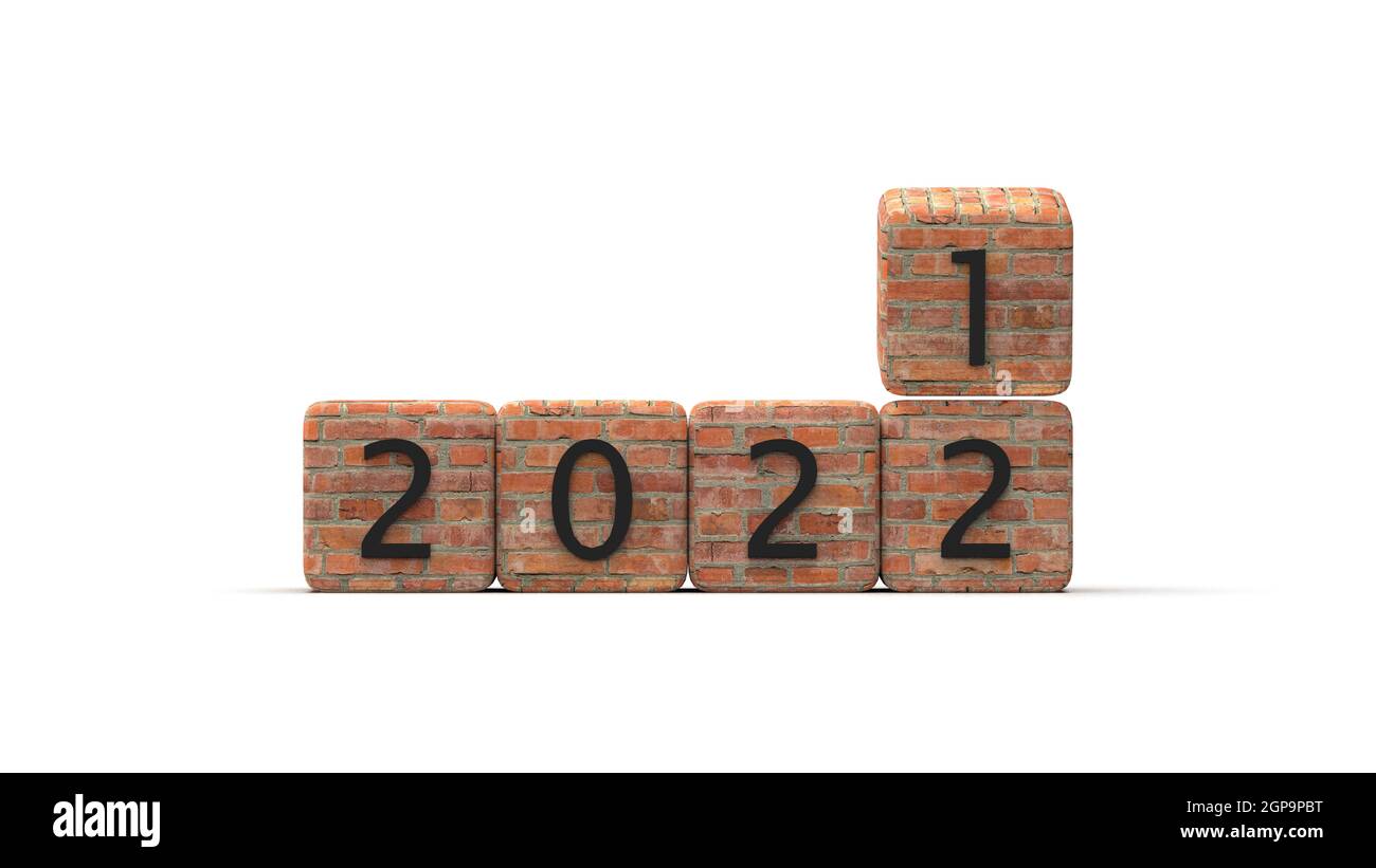 The 3d rendering of dice and changes the year 2021 to 2022 Stock Photo ...