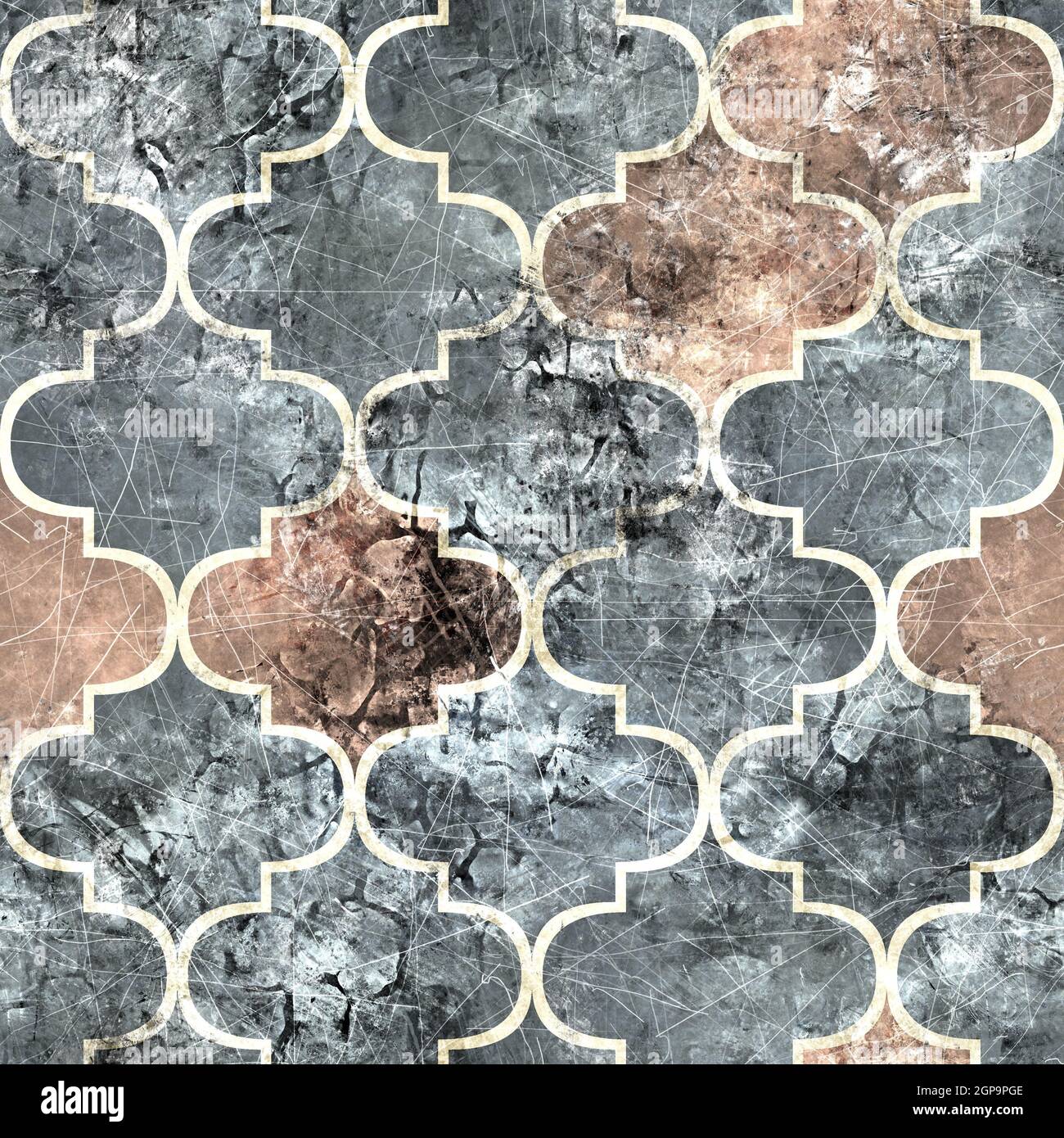 Seamless Moroccan Tile Mosaic Grungy Pattern for Surface Print Stock ...