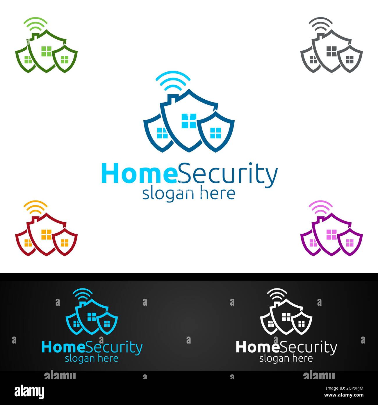 Shield Home Security Logo for Network, Internet, Monitoring, and Alarm ...