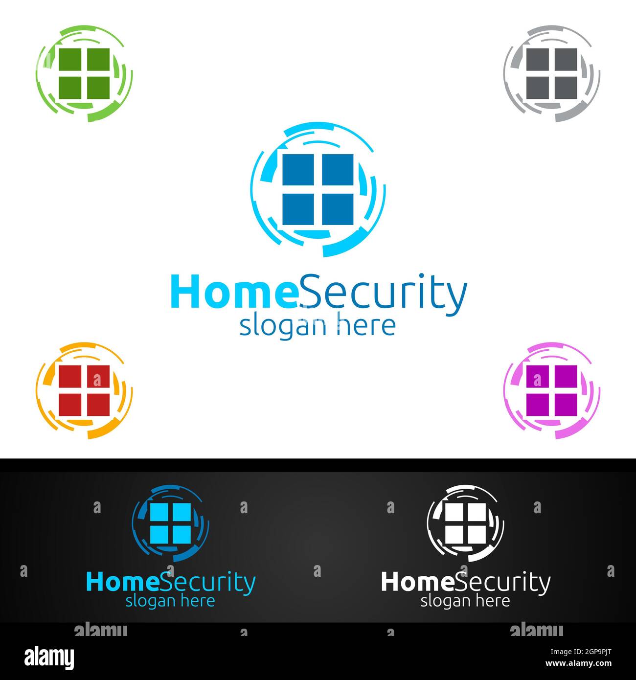 Home Security Logo for Network, Internet, Monitoring, and Alarm Design ...