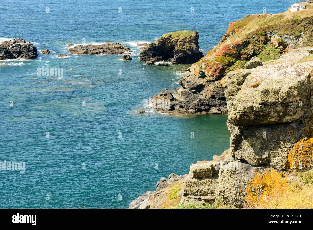 landscape of coastline with cliffs and rocks of touristic location in ...