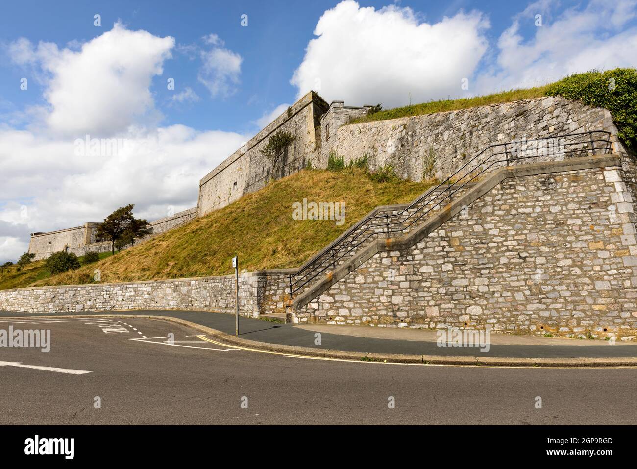 view of the fortifications that enclose the area of the castle in ...