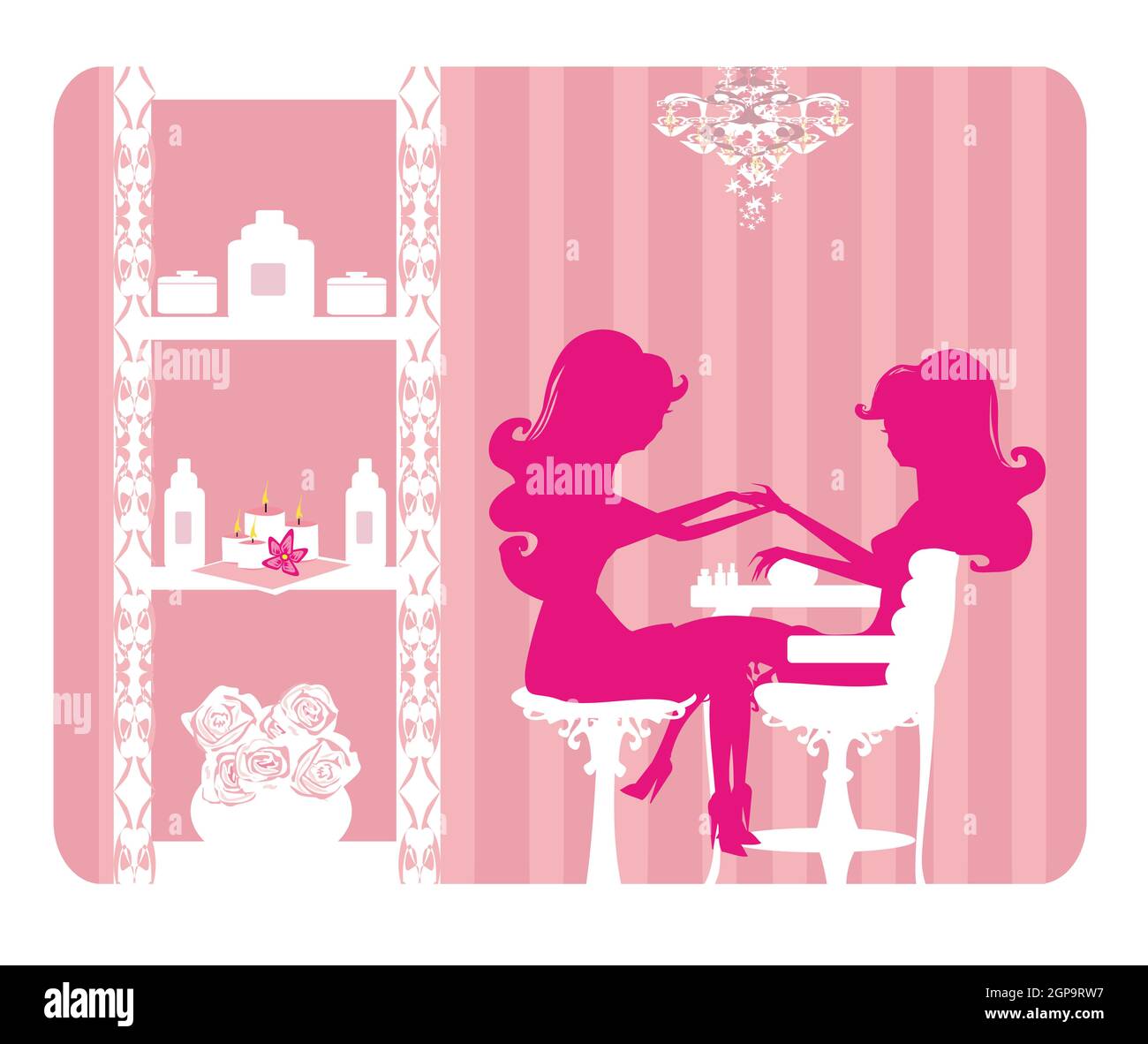 Lady doing manicure in beauty salon Stock Photo - Alamy