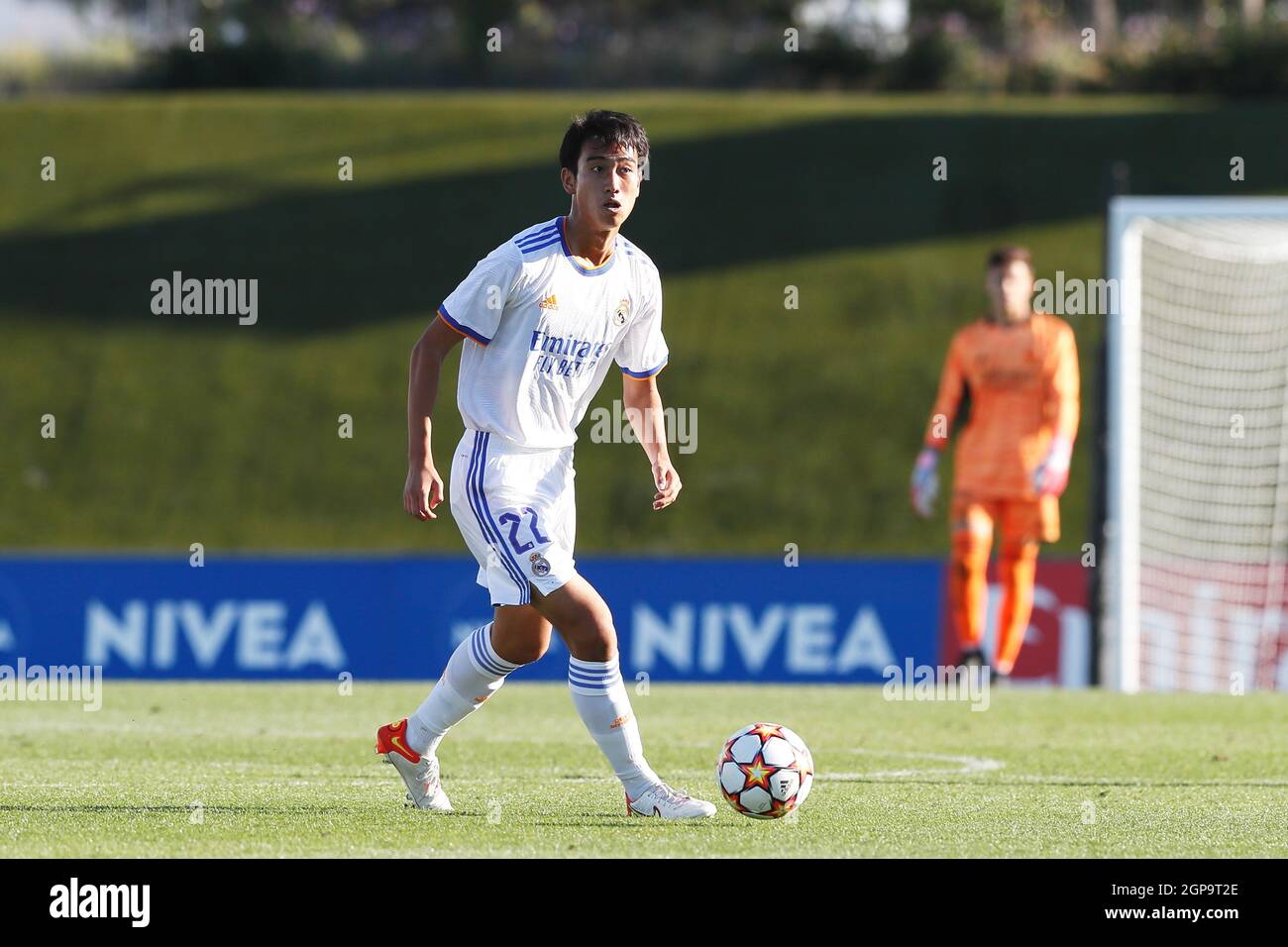 Madrid, Spain. 28th Sep, 2021. Takuhiro Nakai (Real) Football/Soccer ...