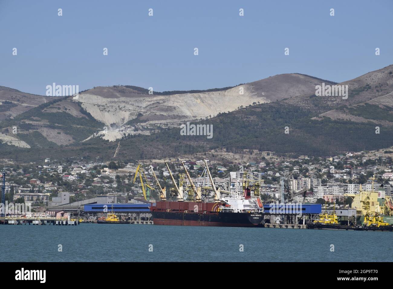 Novorossiysk, Russia - September 9, 2016: international seaports. Cargo ...