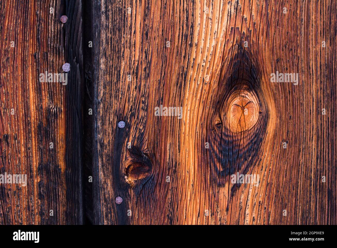 Closeup picture of old rustic wood, knothole Stock Photo - Alamy