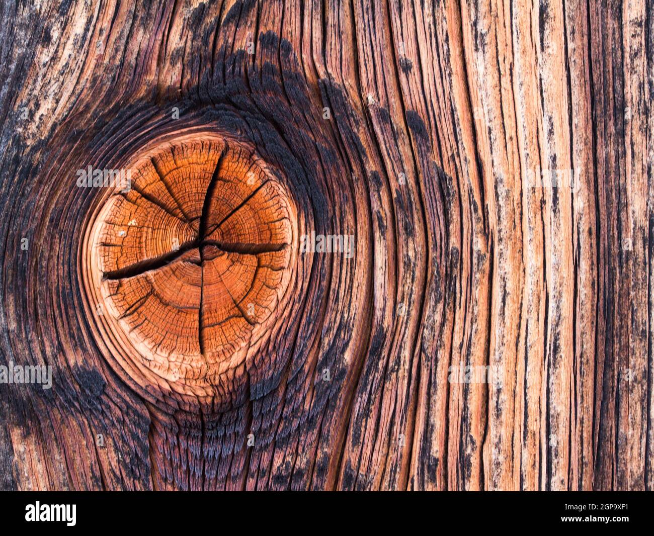 Closeup picture of old rustic wood, knothole Stock Photo - Alamy