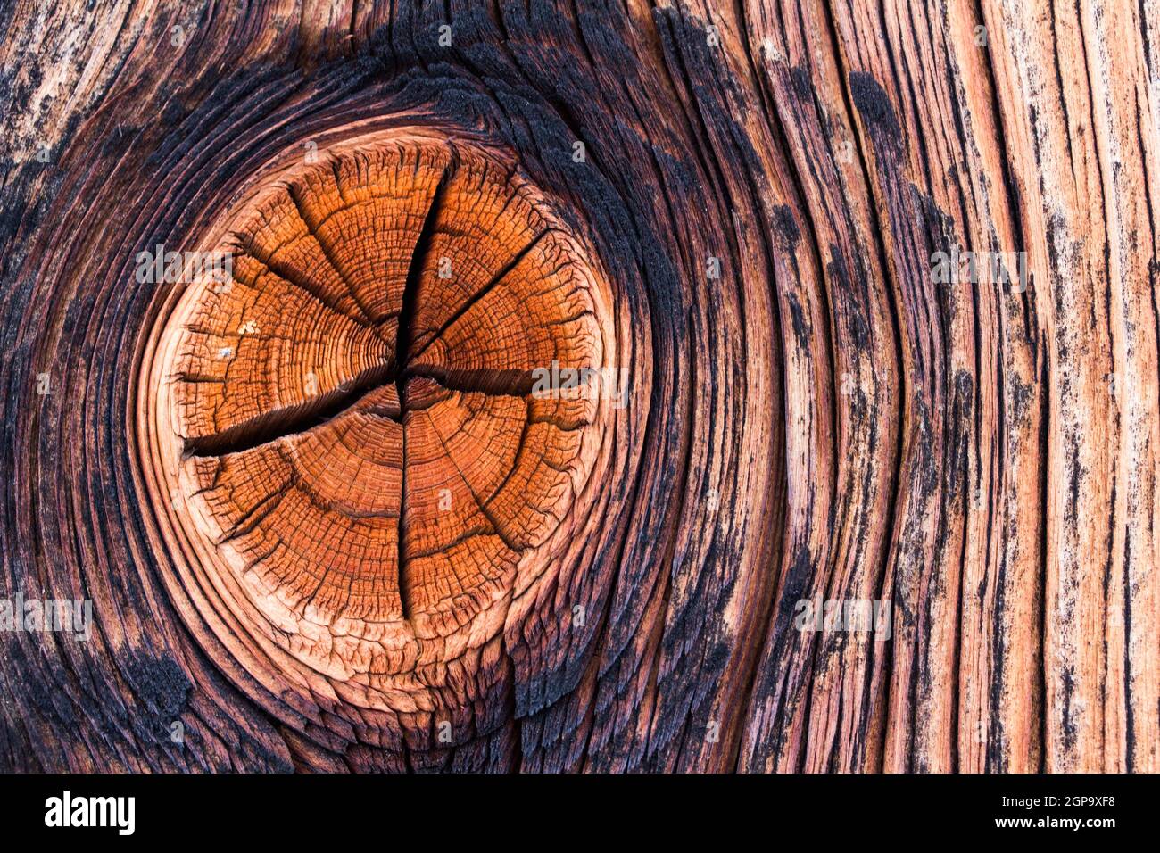 Closeup picture of old rustic wood, knothole Stock Photo - Alamy
