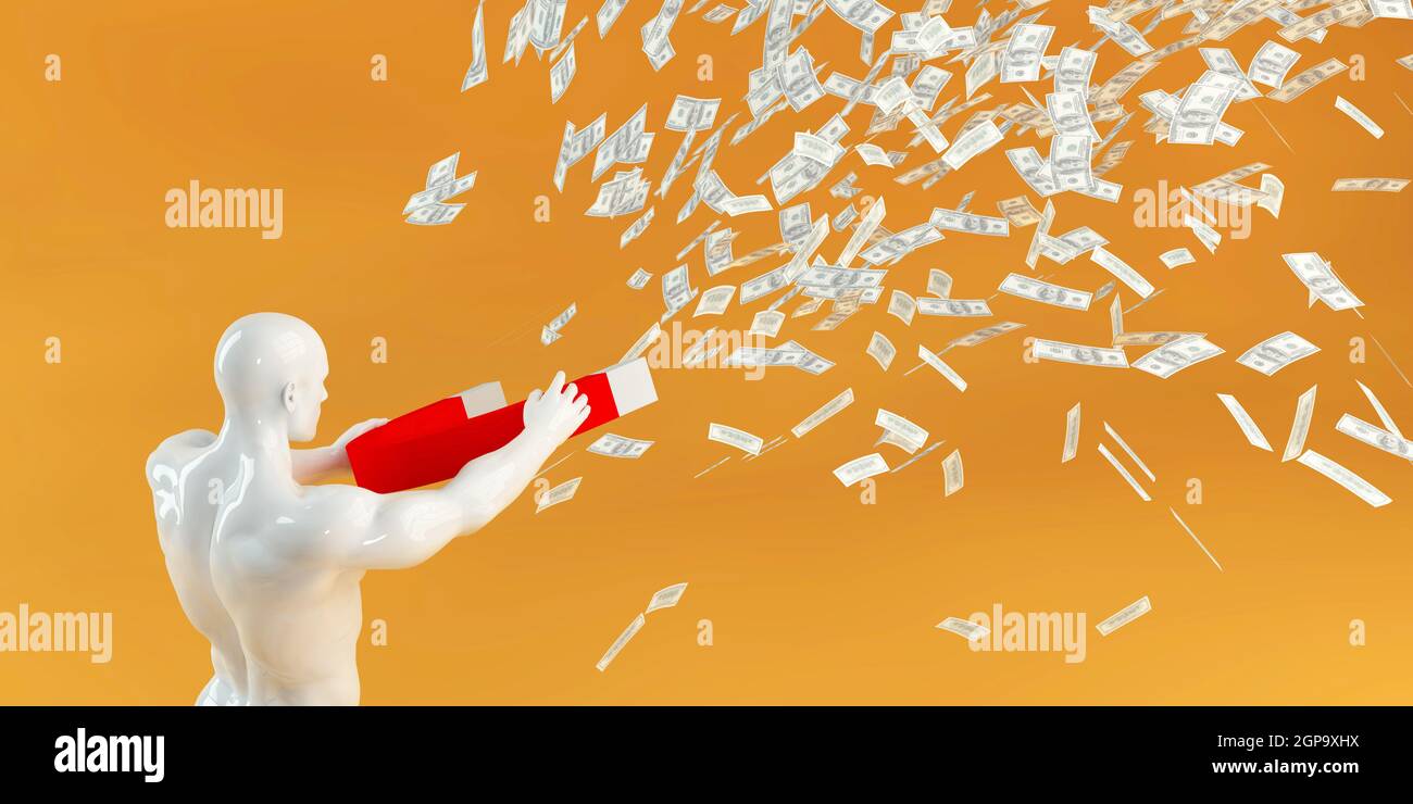 Successful businessman money magnet hi-res stock photography and images ...