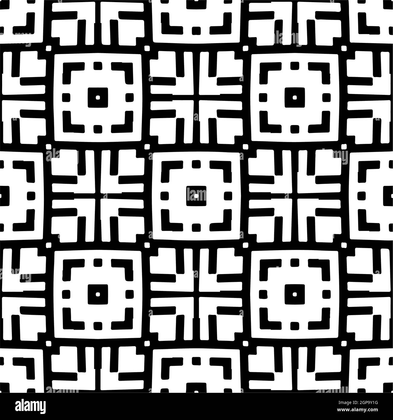 Seamless vector pattern in geometric ornamental style. Black pattern ...