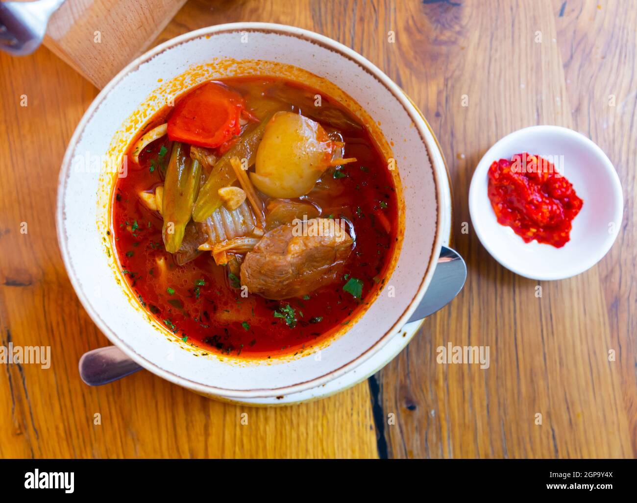 Uyghur laghman in soup plate Stock Photo - Alamy