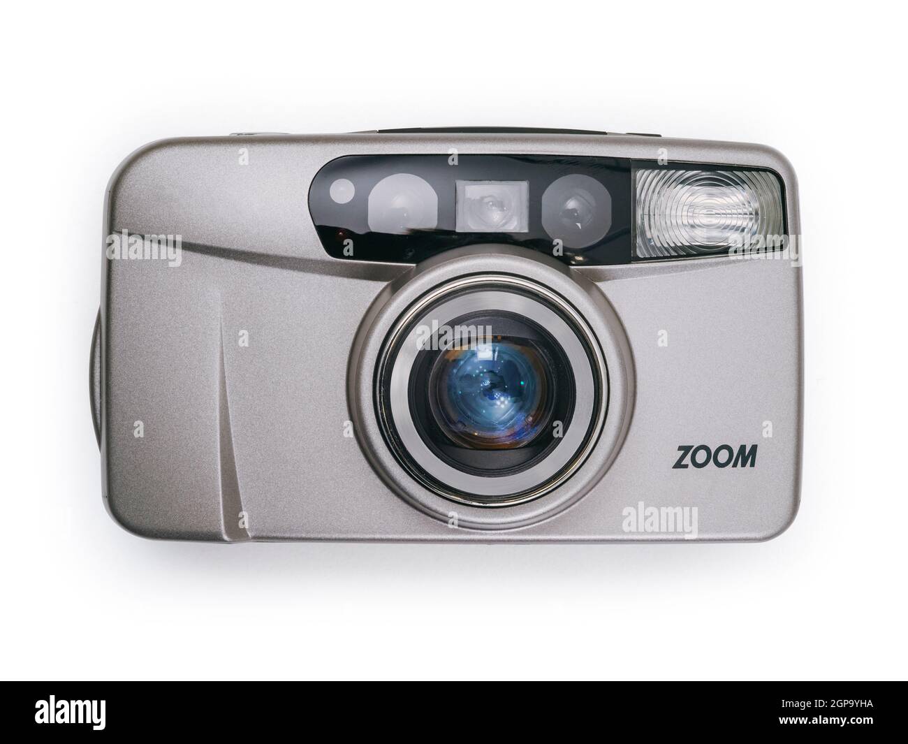 Point and shoot 35mm film camera from the 90Õs isolated on white ...