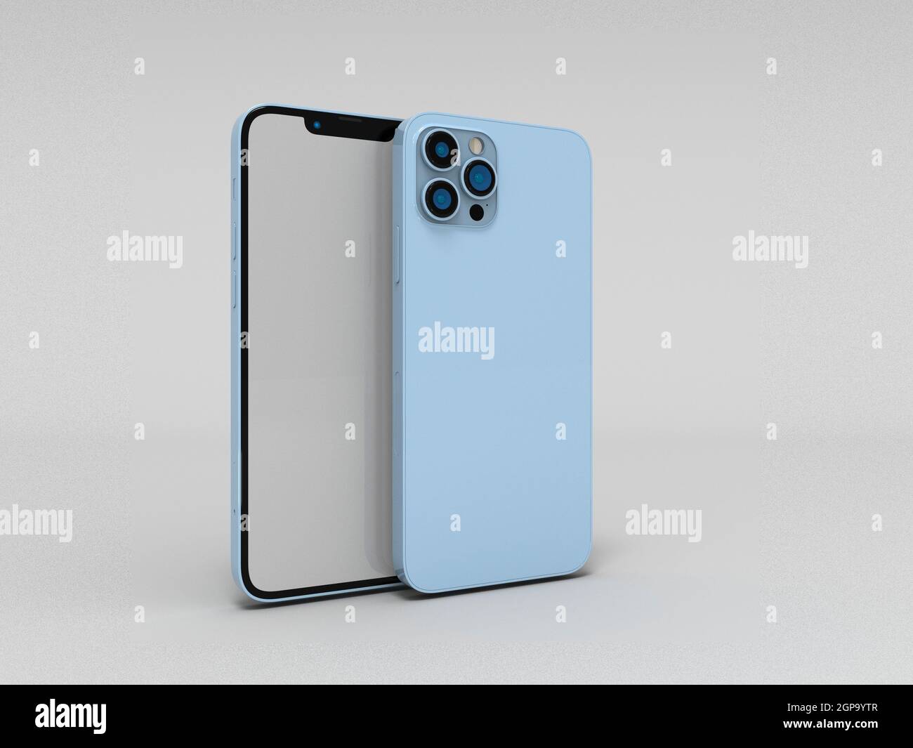 Latest iphone 13 smartphone 2021 in white background for mockup in 3D ...