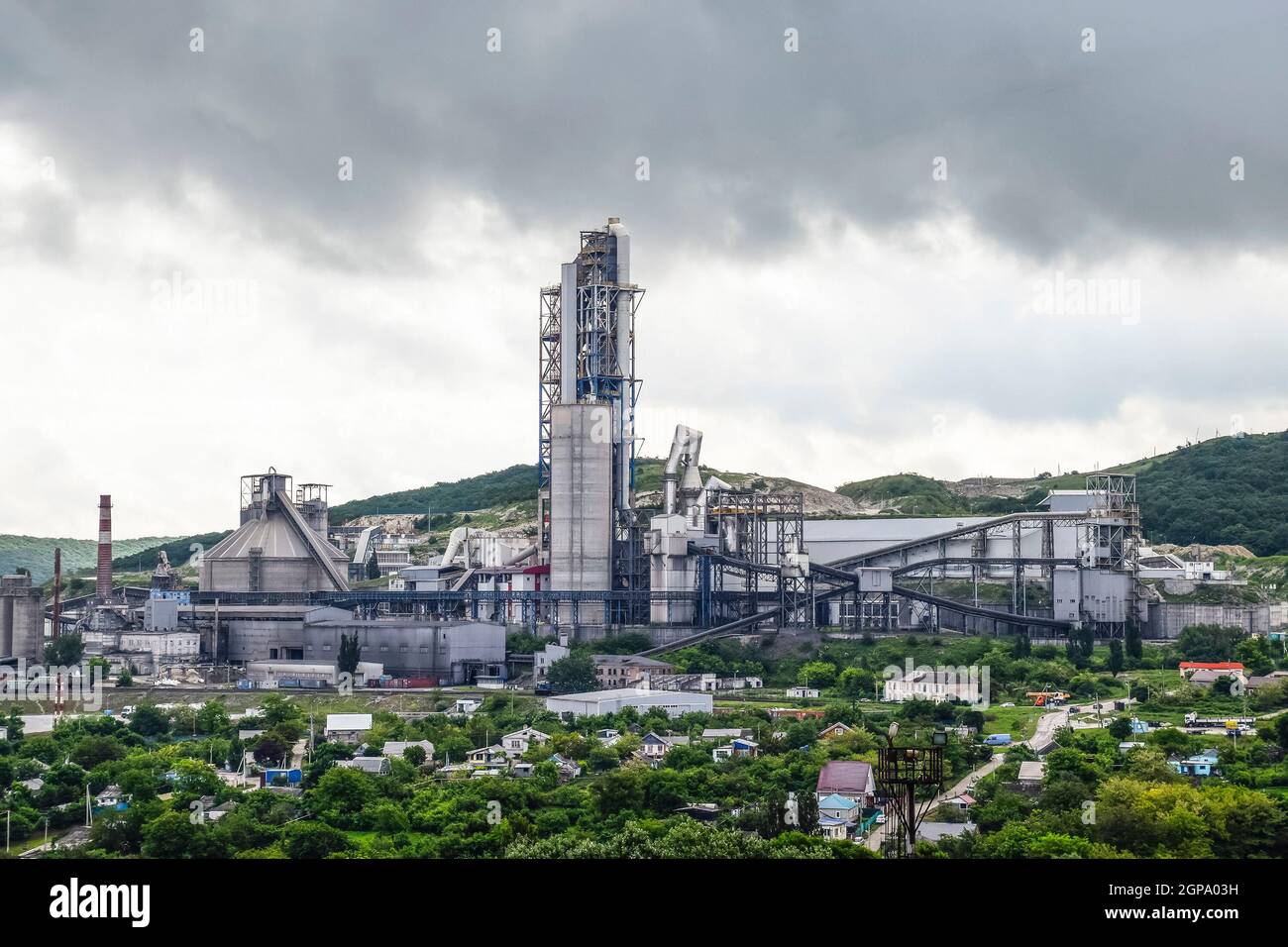 Big cement factory. Nizhnebakansky a cement plant Stock Photo - Alamy