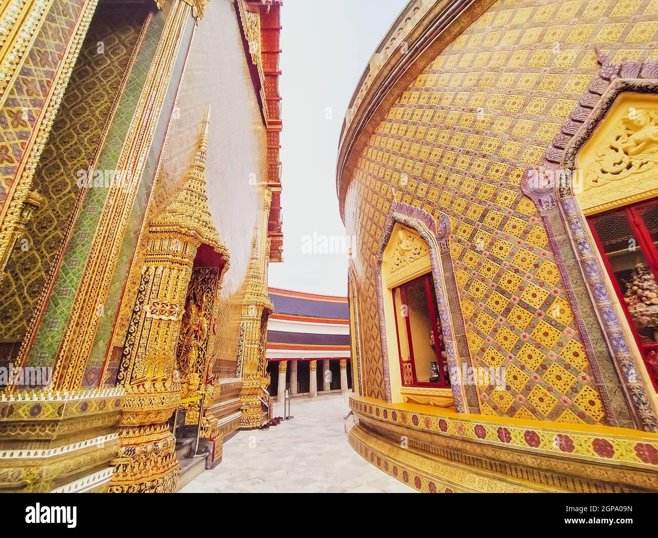 ancient architecture landmark in Bangkok Thailand. Traditional temple ...