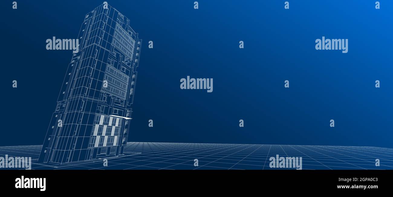 Architecture exterior facade building design concept 3d perspective ...