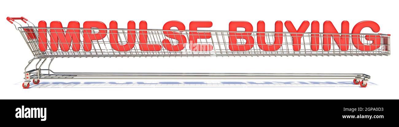 Impulse buying concept 3D rendering illustration isolated on white ...