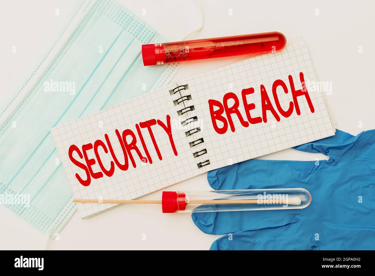 Text sign showing Security Breach. Word Written on any incident that ...